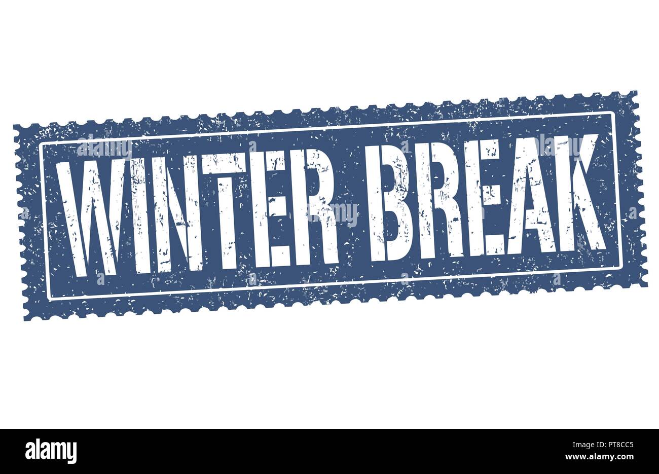 Winter break sign or stamp on white background, vector illustration ...