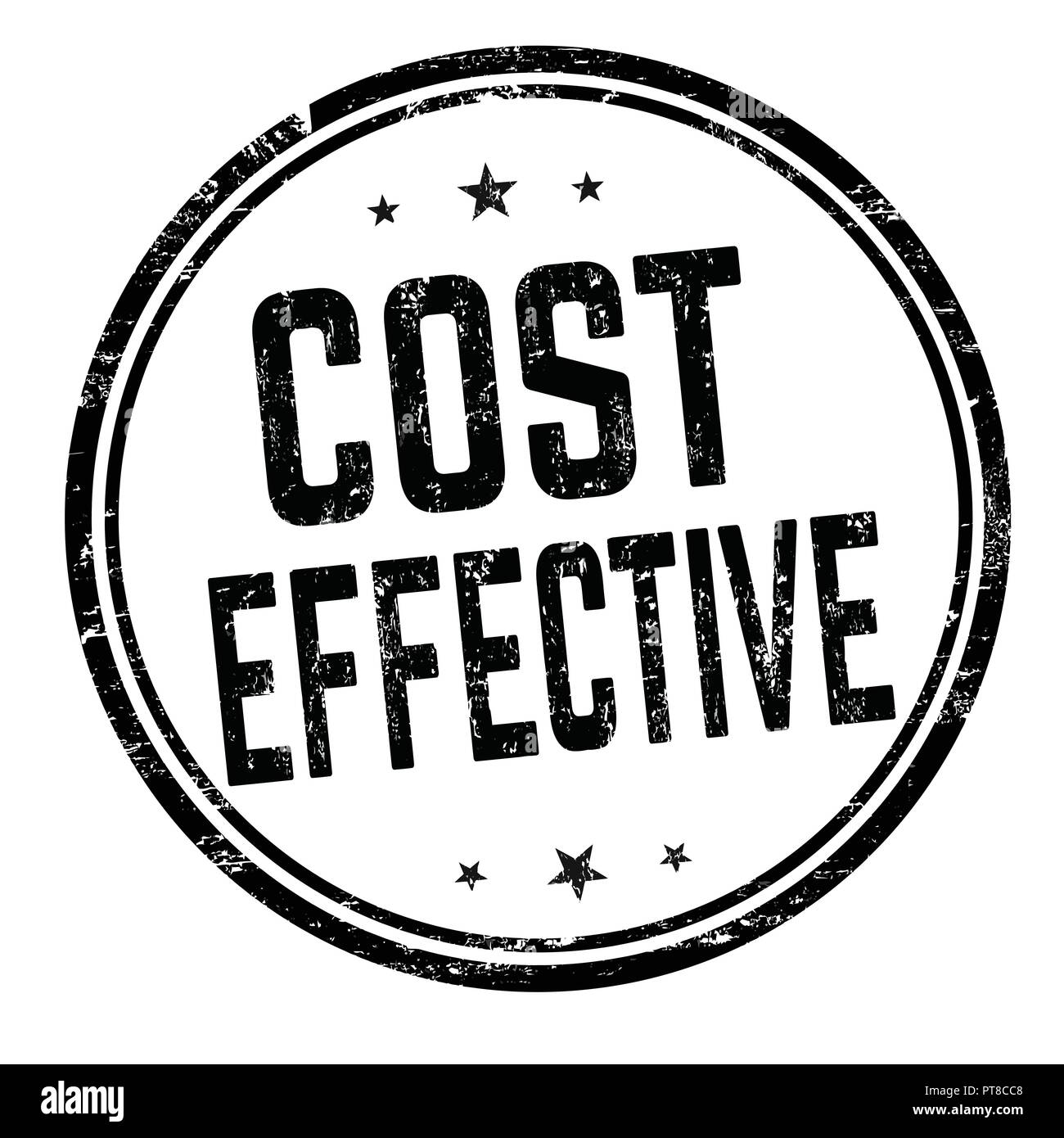 Cost effective sign or stamp on white background, vector illustration ...