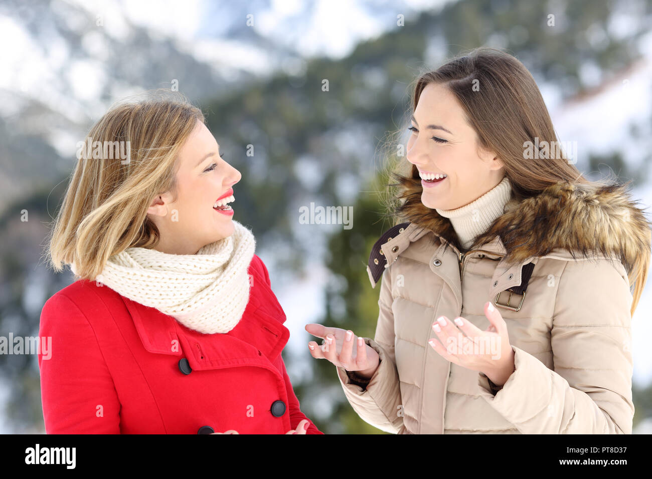 Two people facing each other talking hi-res stock photography and ...