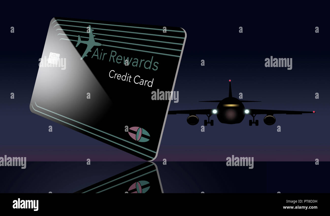Here is a modern design on a air miles rewards credit card. It shows ...