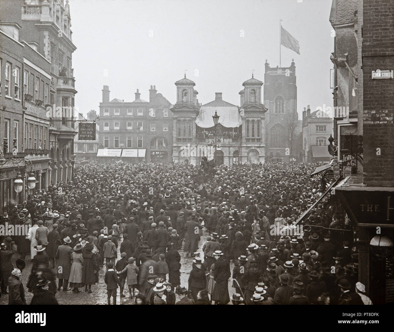 Kingston-Upon-Thames near London in 1901. Proclamation of King Edward ...