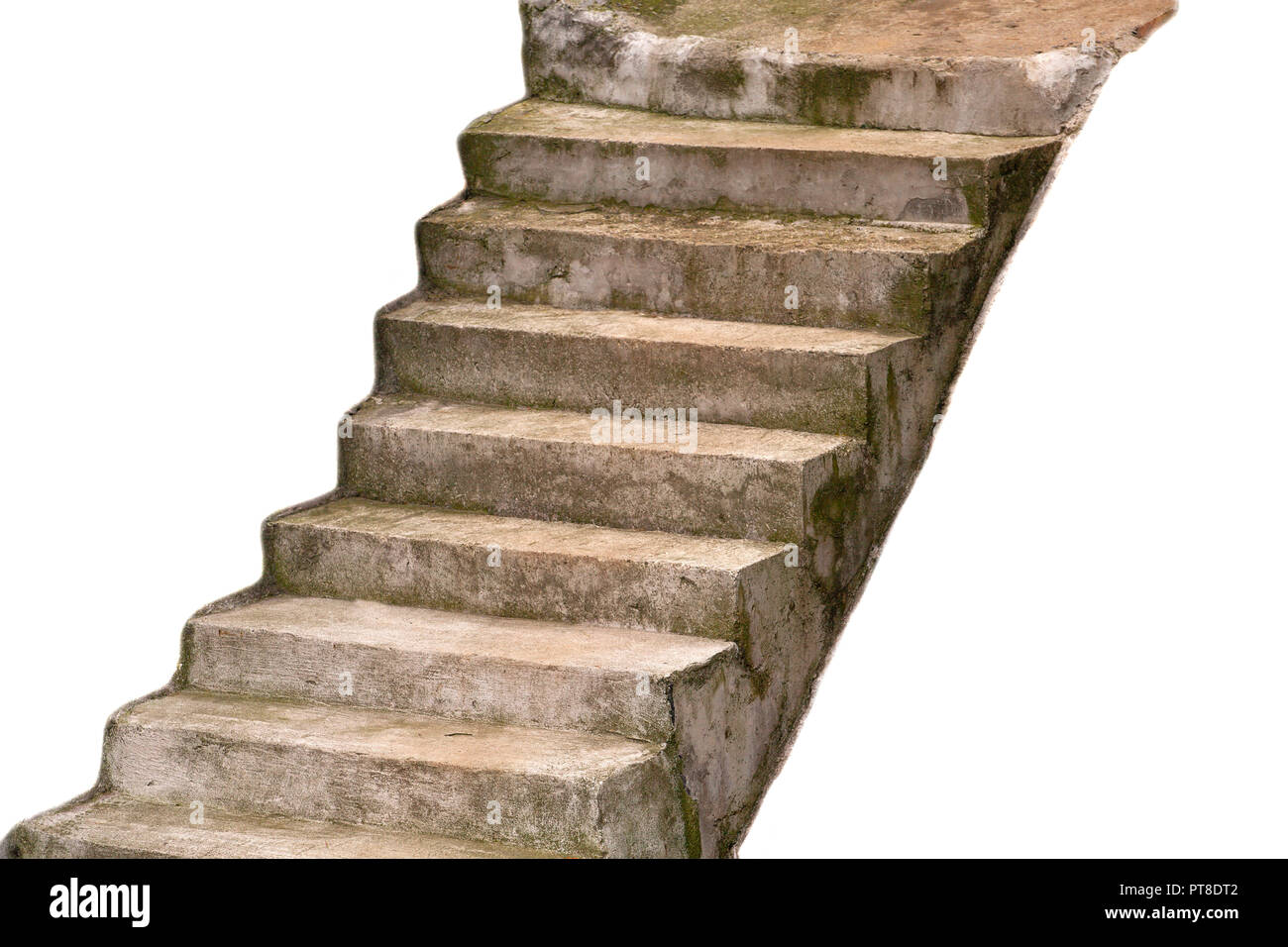 Old stone stairs Isolated on White Background Stock Photo - Alamy