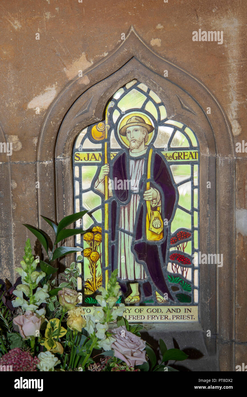 Stained Glass in the Porchway at Holy Trinity, Newton St. Loe. Bath UK ...