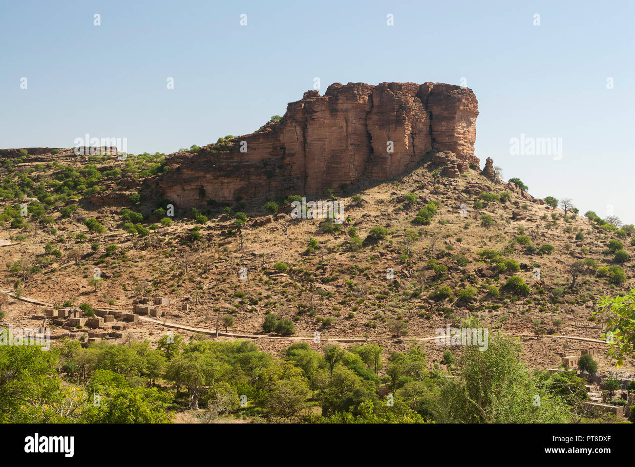 Landscape of the Bandiagara Escarpment in Dogon country, Mali, Africa ...