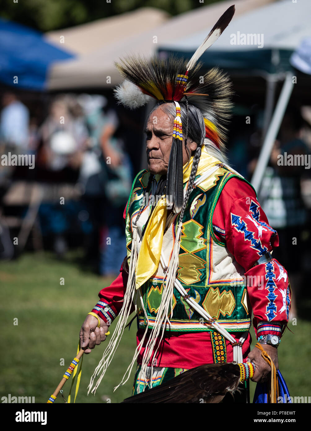 Participants dancing Native American style at the Stillwater Pow Wow in ...