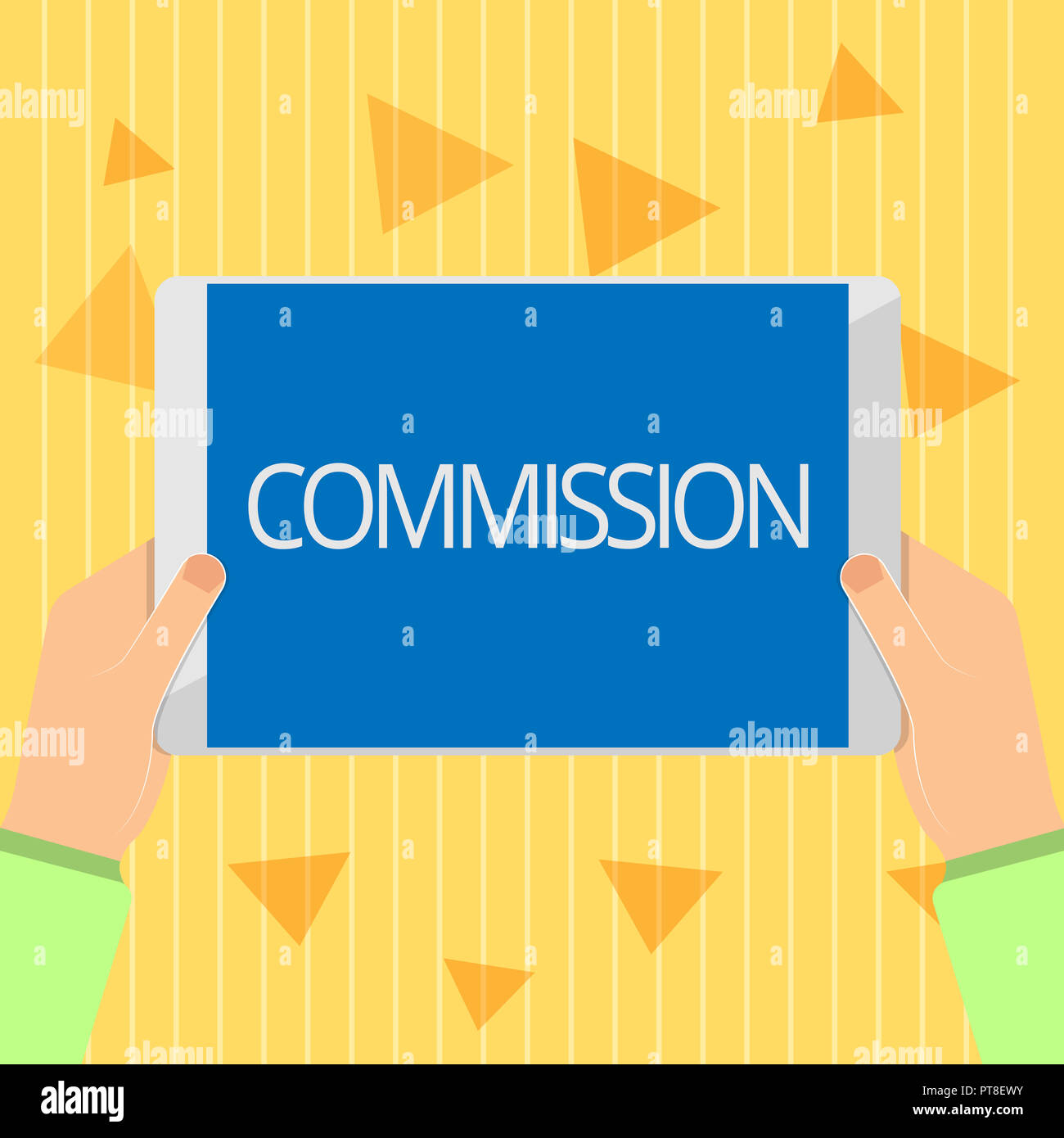 Handwriting text Commission. Concept meaning Instruction comanalysisd ...