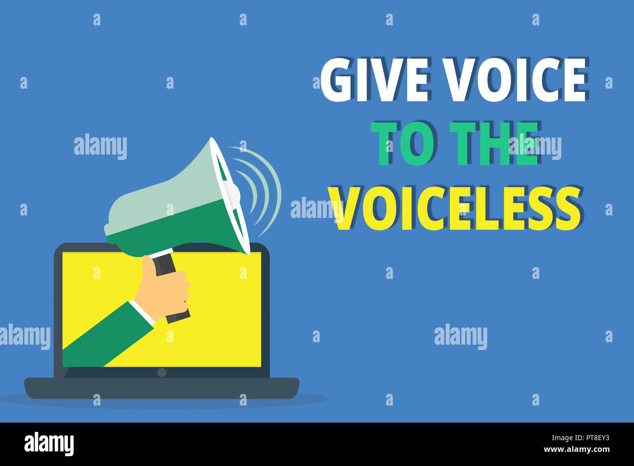 Handwriting text writing Give Voice To The Voiceless. Concept meaning ...