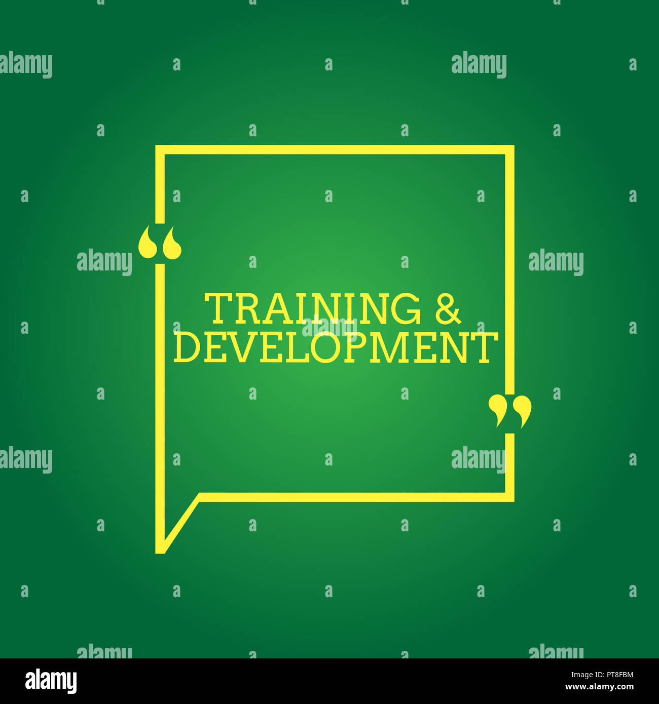 Text sign showing TrainingandDevelopment. Conceptual photo Organize Additional Learning expedite ...