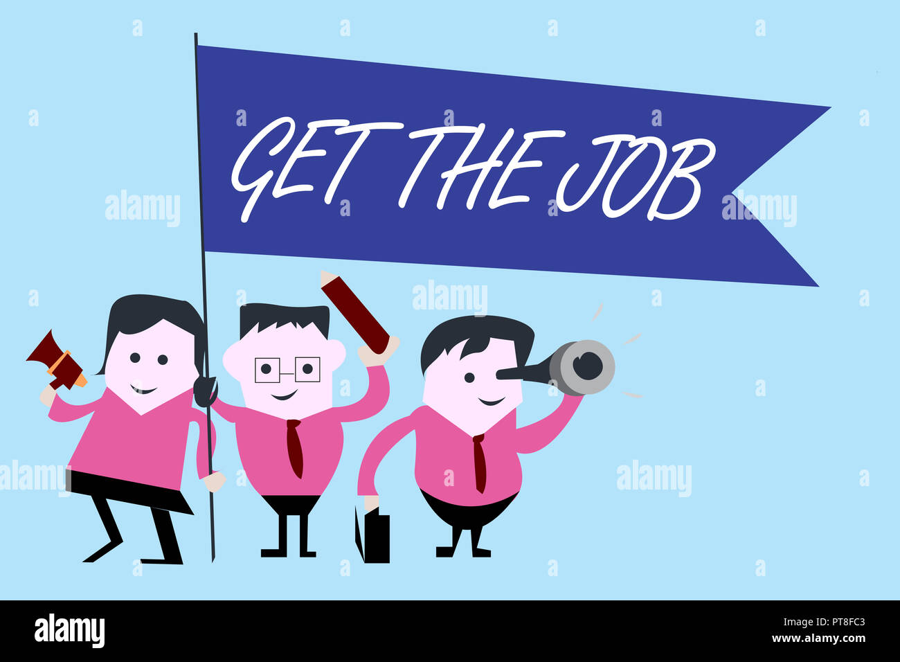 Writing note showing Get The Job. Business photo showcasing Obtain ...