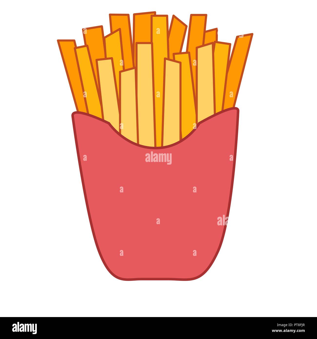 Color image cartoon box with french fries Stock Photo - Alamy