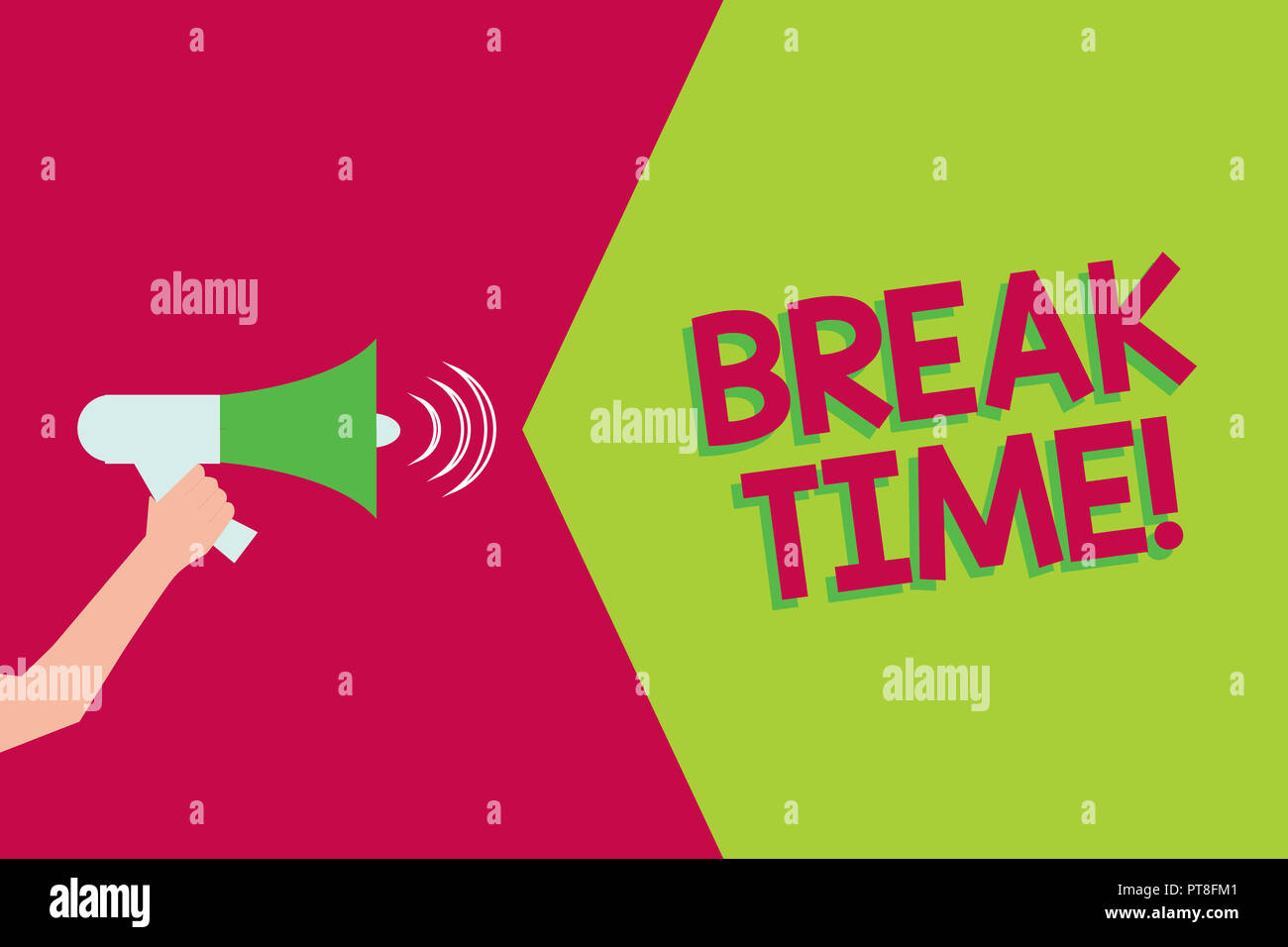 Text sign showing Break Time. Conceptual photo Vacation period resting ...