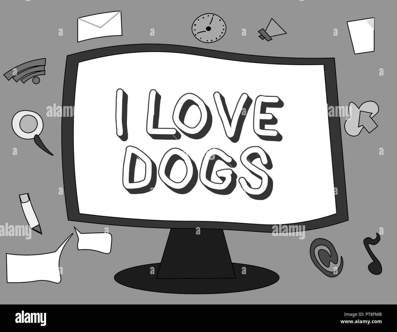 Word writing text I Love Dogs. Business concept for Have good feelings ...