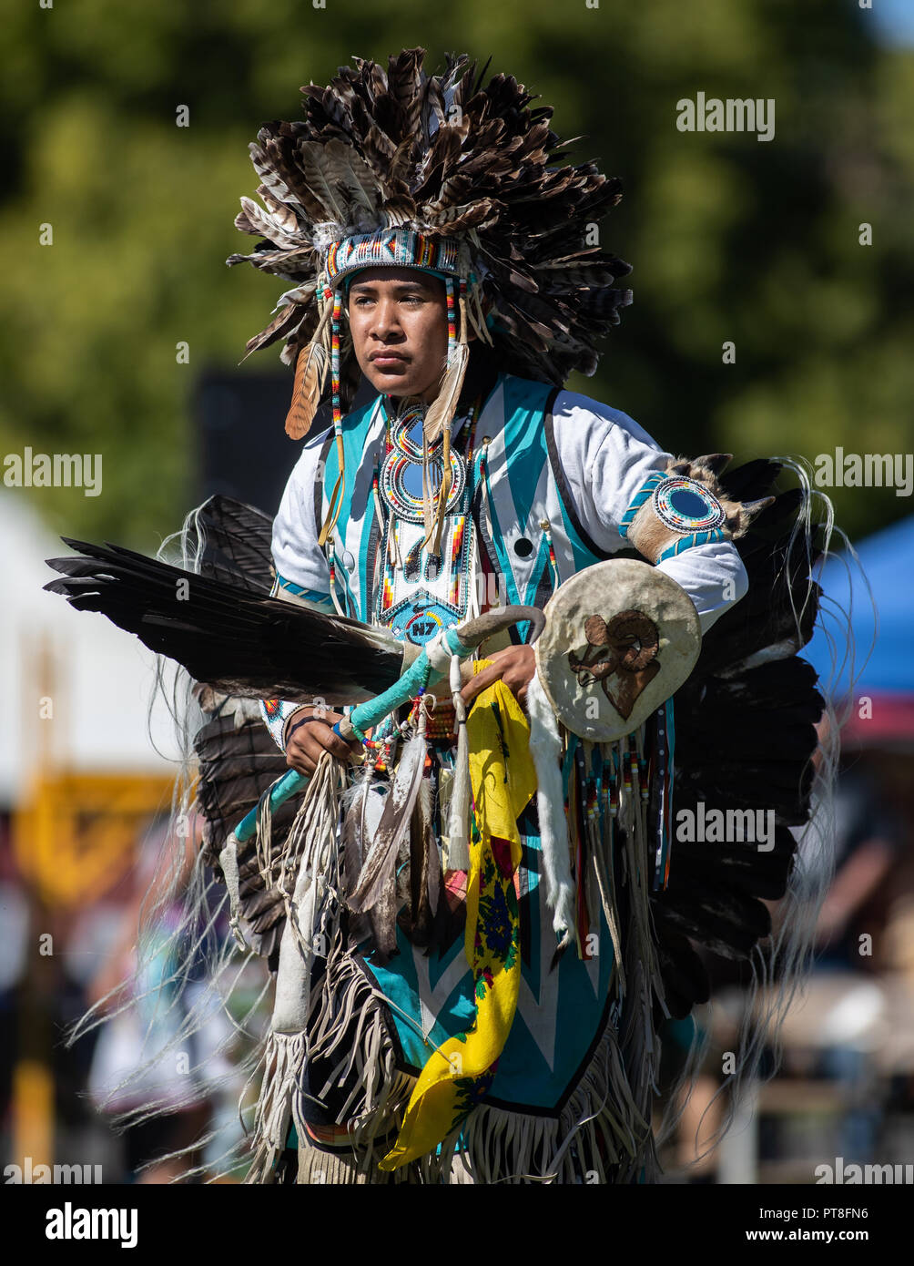 Participants dancing Native American style at the Stillwater Pow Wow in ...
