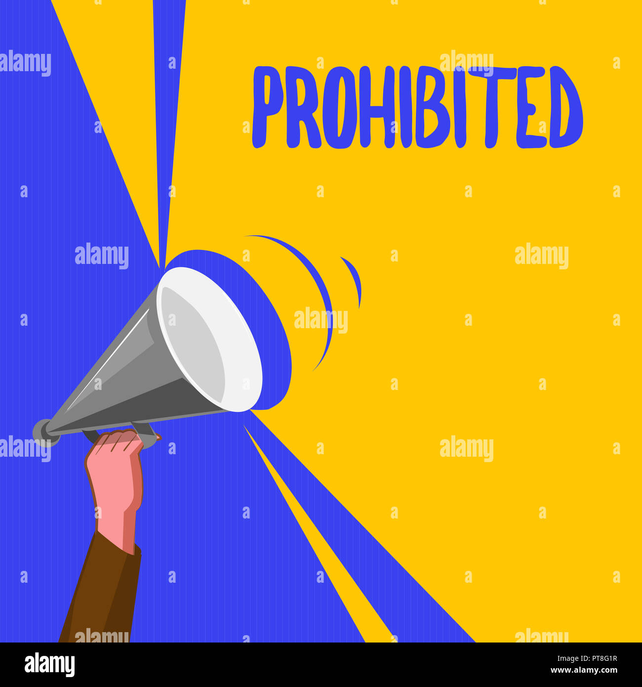 Word writing text Prohibited. Business concept for Something that has ...