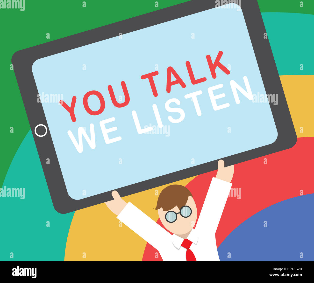 Text sign showing You Talk We Listen. Conceptual photo Two Way ...