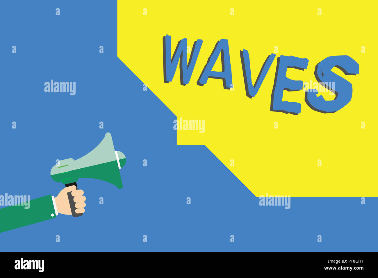 Handwriting text writing Waves. Concept meaning move ones hand to and ...