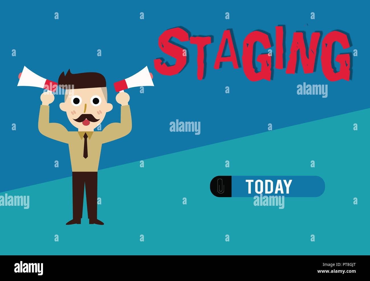 Word writing text Staging. Business concept for Method presenting play ...