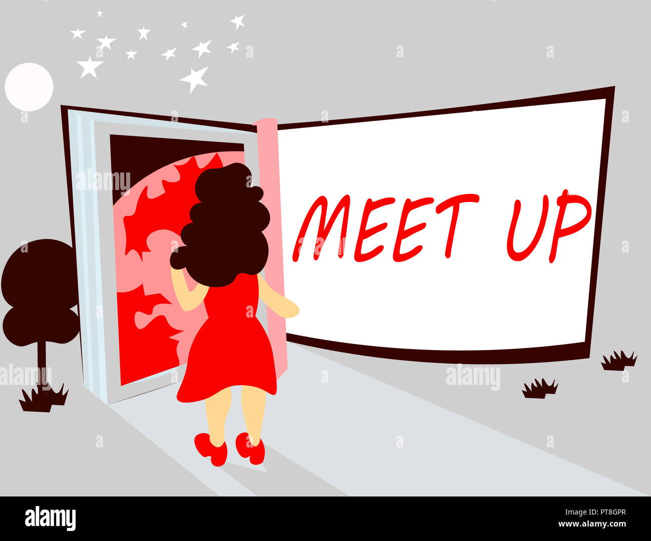 Handwriting text writing Meet Up. Concept meaning Informal meeting ...