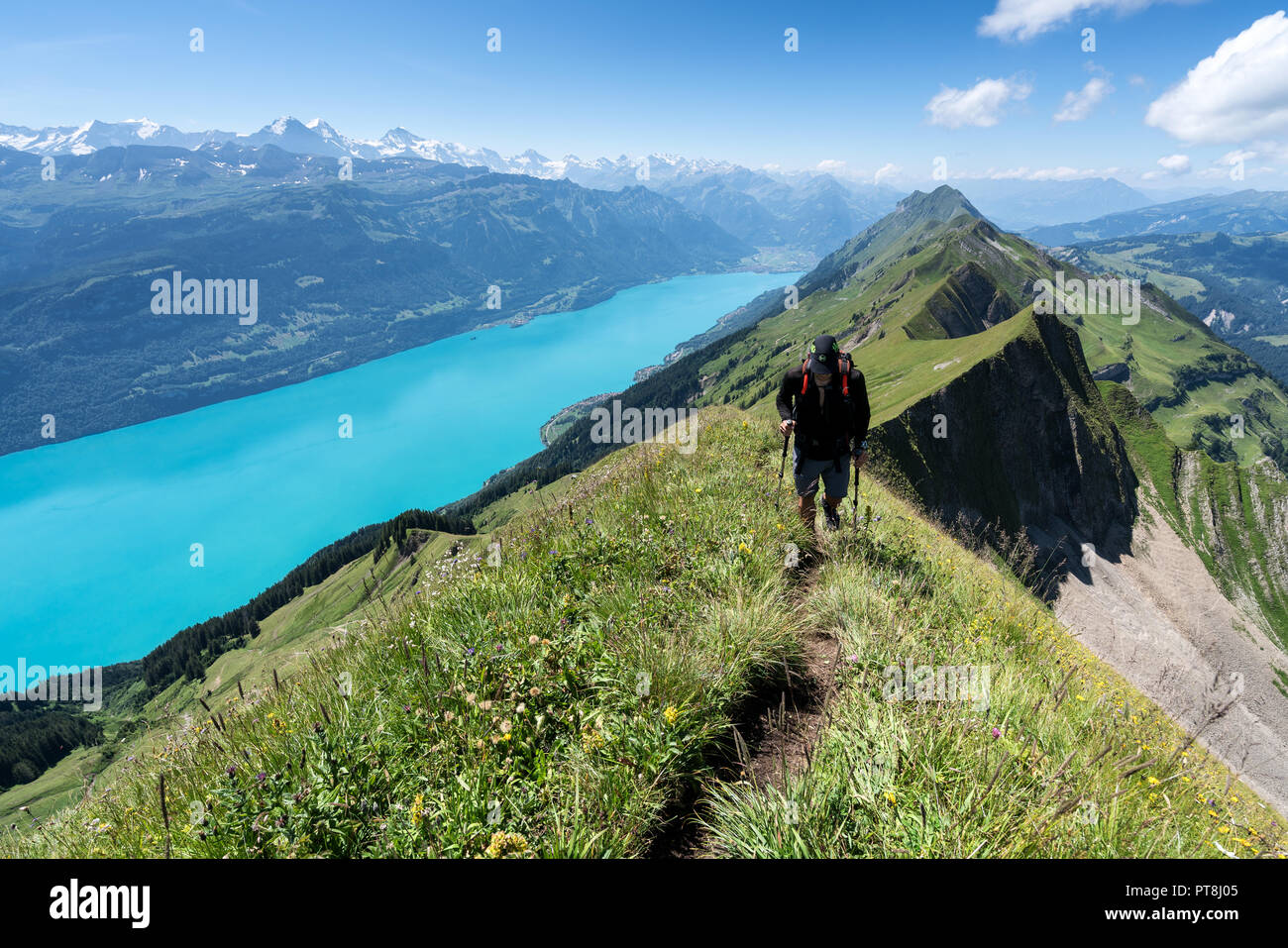 Hiking on the Hardergrat ridge and route, Interlaken, Switzerland, EU ...