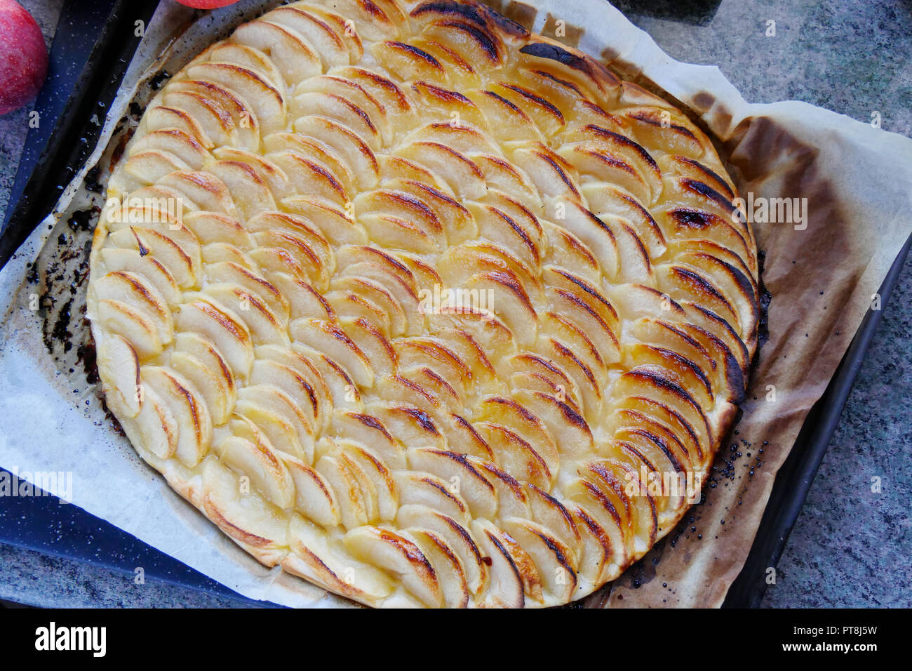 an apple tart made at home Stock Photo - Alamy