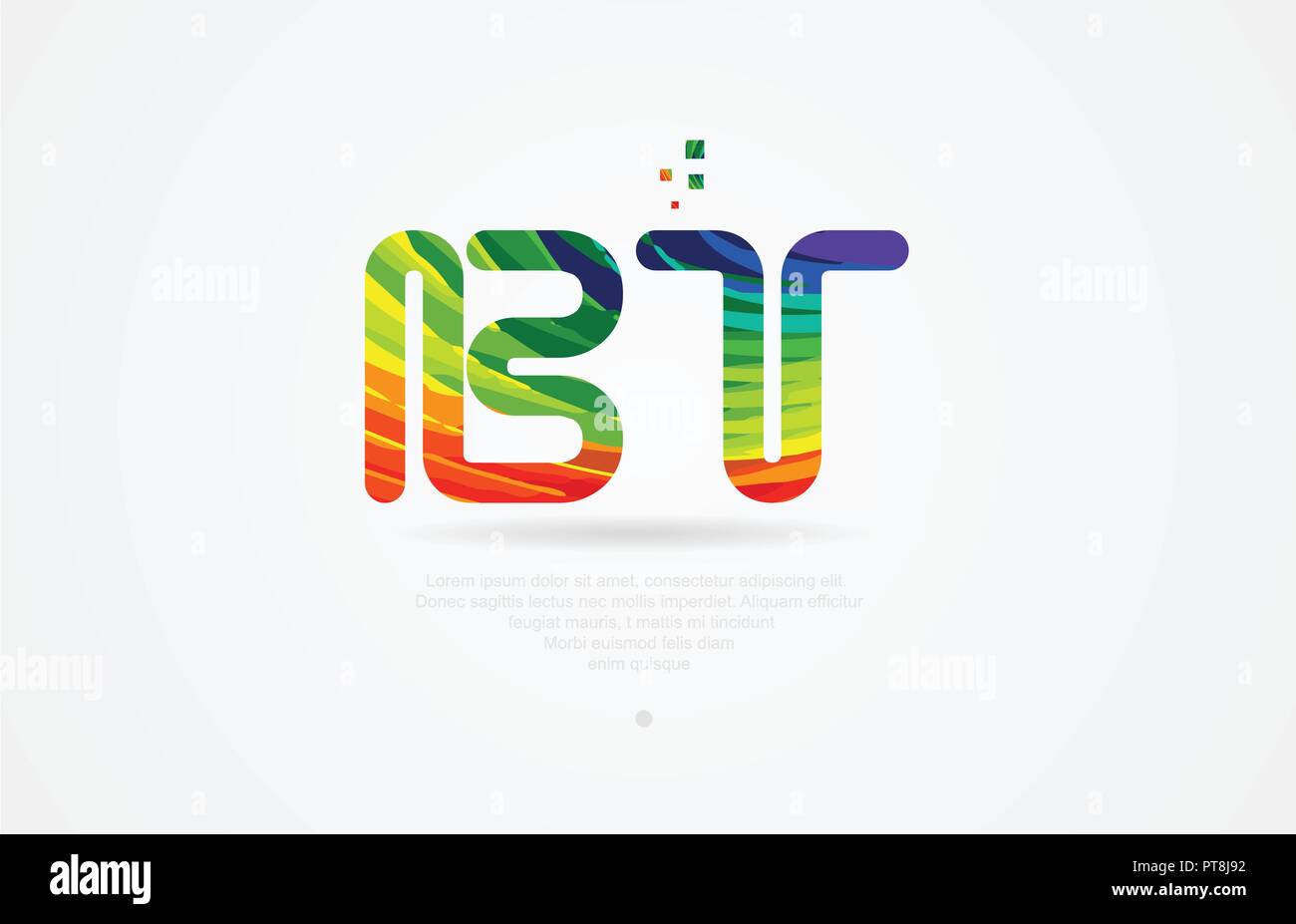 bt b t alphabet letter logo icon combination design with rainbow color ...