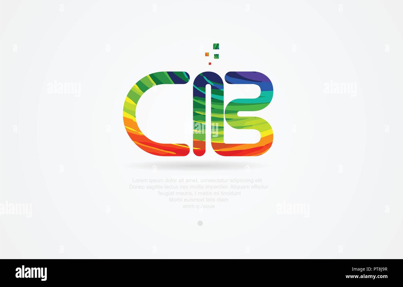 cb c b alphabet letter logo icon combination design with rainbow color ...