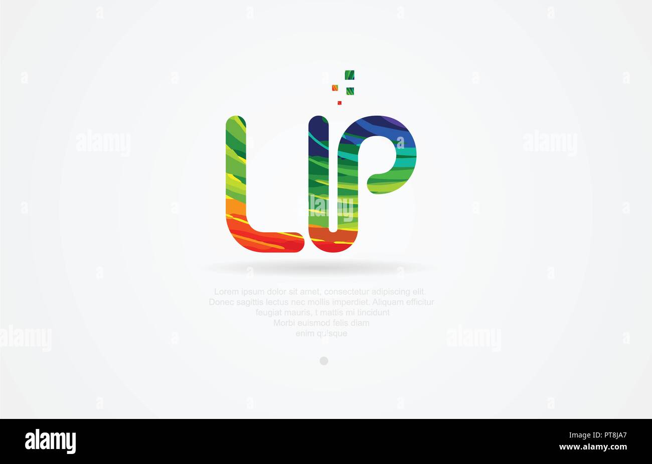 lp l p alphabet letter logo icon combination design with rainbow color ...
