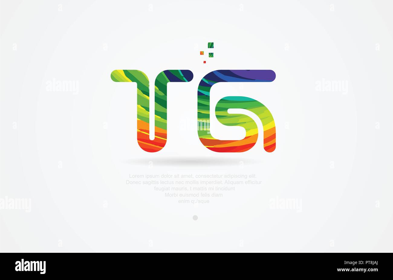 tg t g alphabet letter logo icon combination design with rainbow color ...