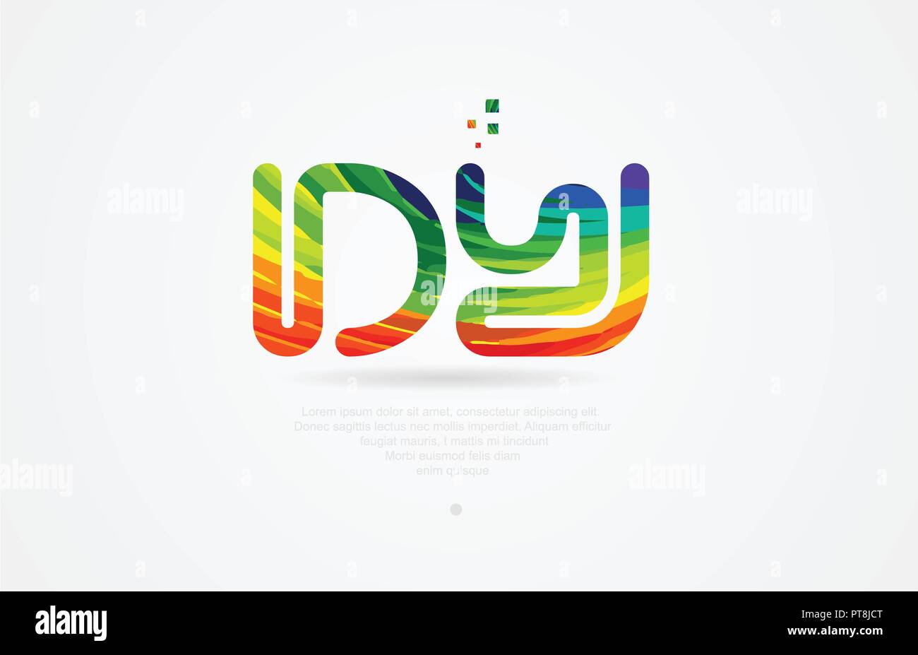 dy d y alphabet letter logo icon combination design with rainbow color ...