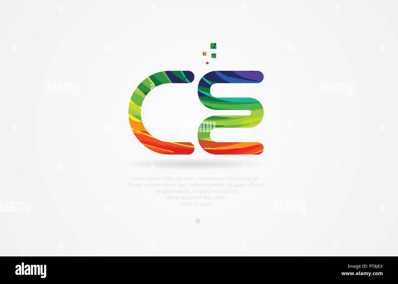 ce c e alphabet letter logo icon combination design with rainbow color ...