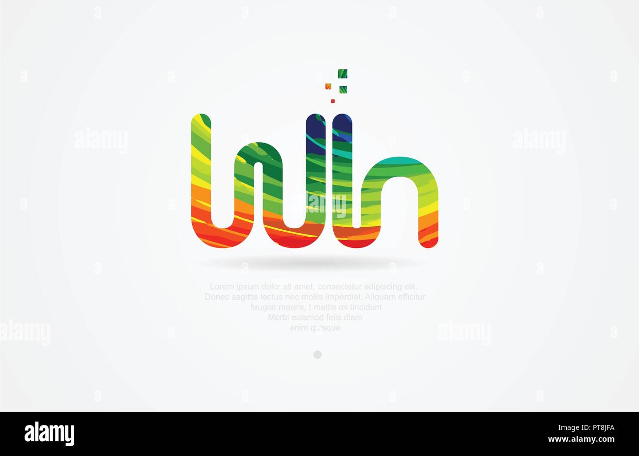 wh w h alphabet letter logo icon combination design with rainbow color ...