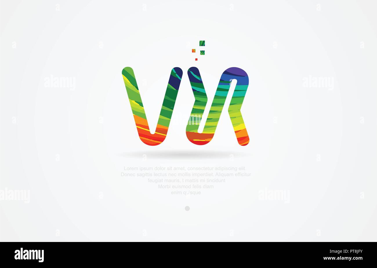 vx v x alphabet letter logo icon combination design with rainbow color ...