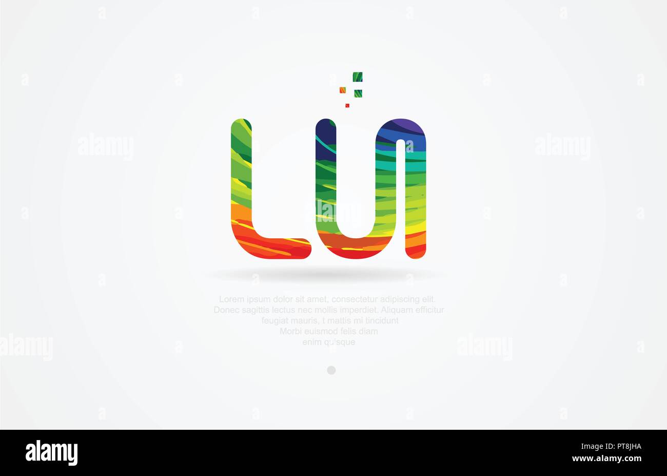 lu l u alphabet letter logo icon combination design with rainbow color ...
