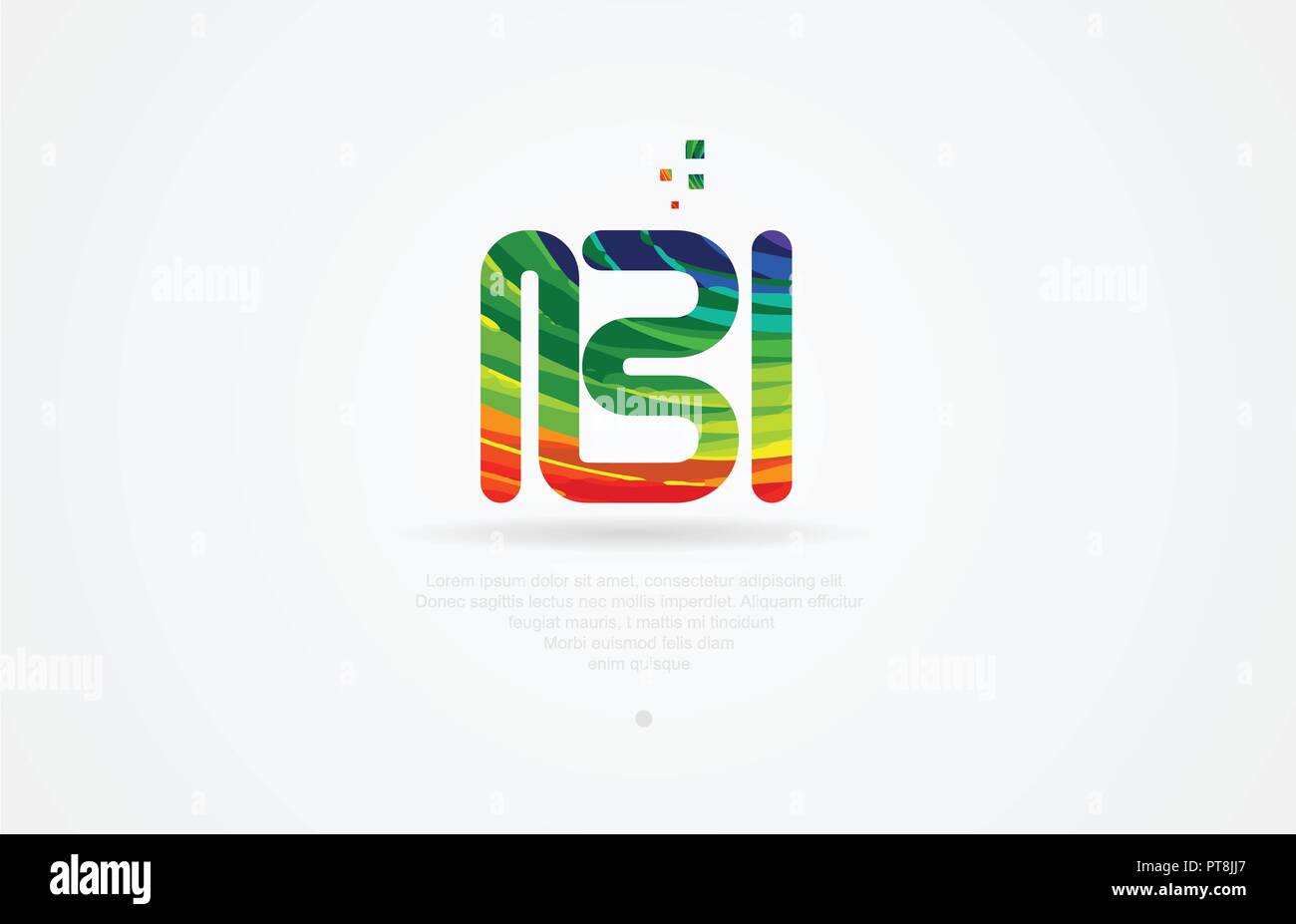 bi b i alphabet letter logo icon combination design with rainbow color ...