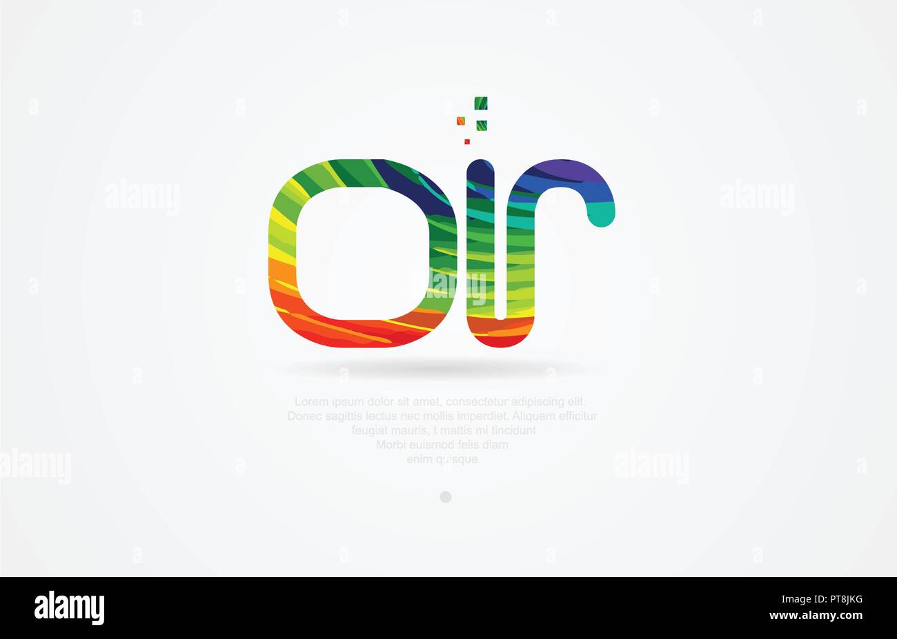 or o r alphabet letter logo icon combination design with rainbow color ...