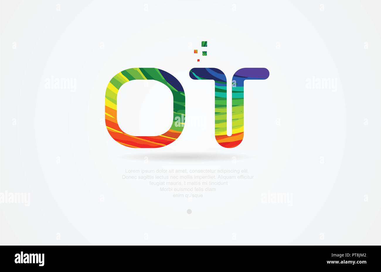 ot o t alphabet letter logo icon combination design with rainbow color ...