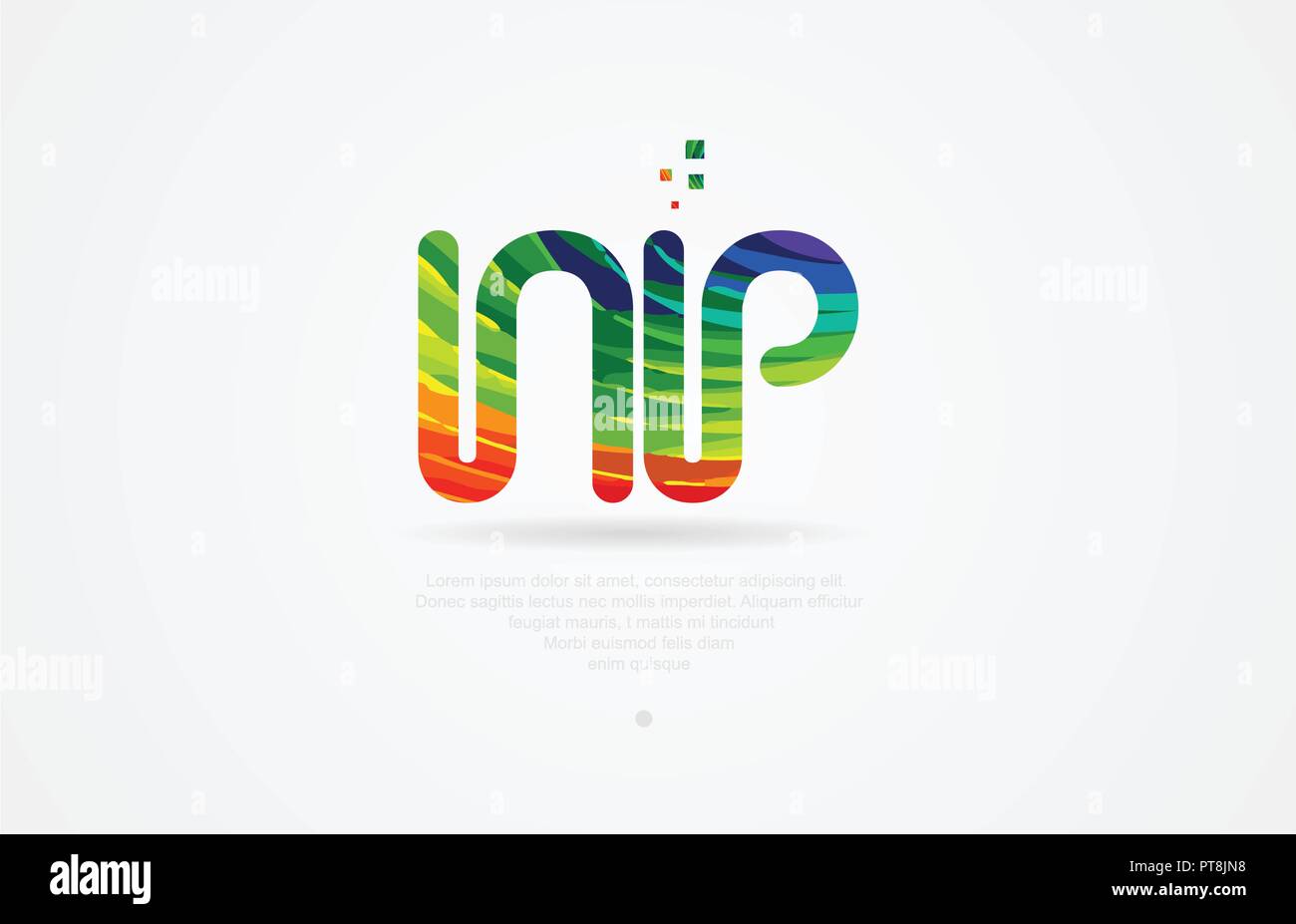 np n p alphabet letter logo icon combination design with rainbow color ...