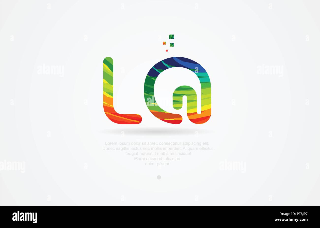 lq l q alphabet letter logo icon combination design with rainbow color ...