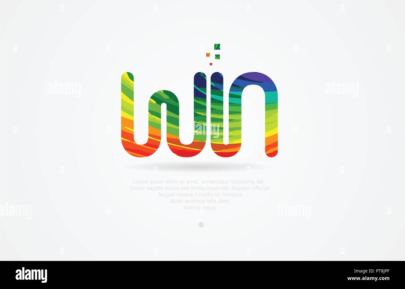wn w n alphabet letter logo icon combination design with rainbow color ...