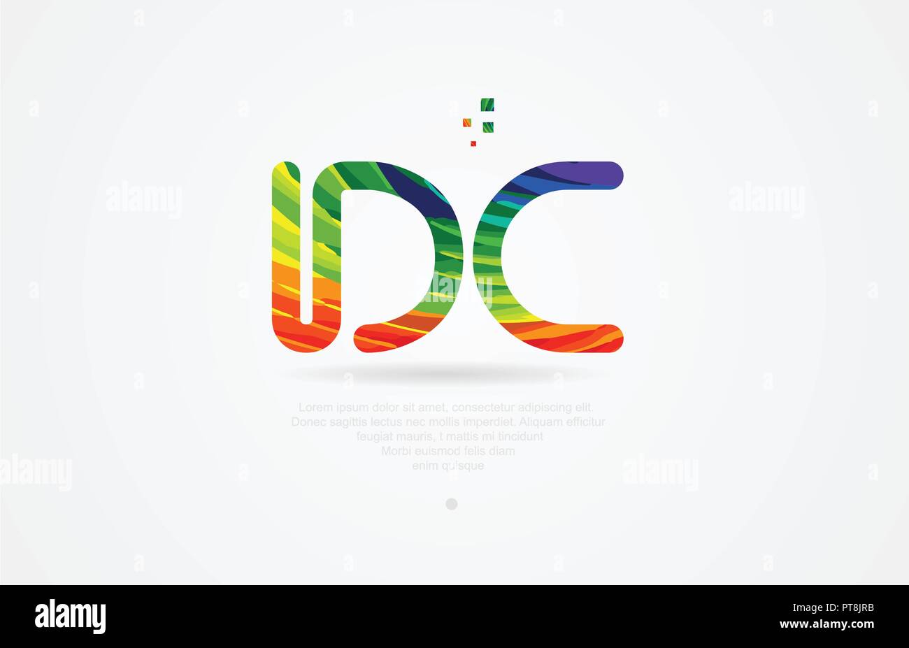 dc d c alphabet letter logo icon combination design with rainbow color ...