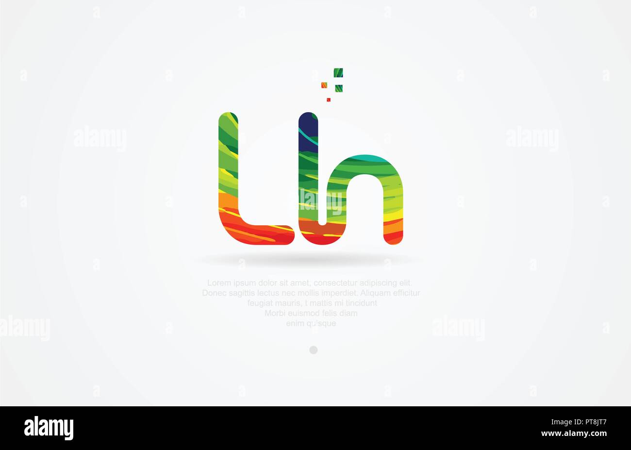 lh l h alphabet letter logo icon combination design with rainbow color ...