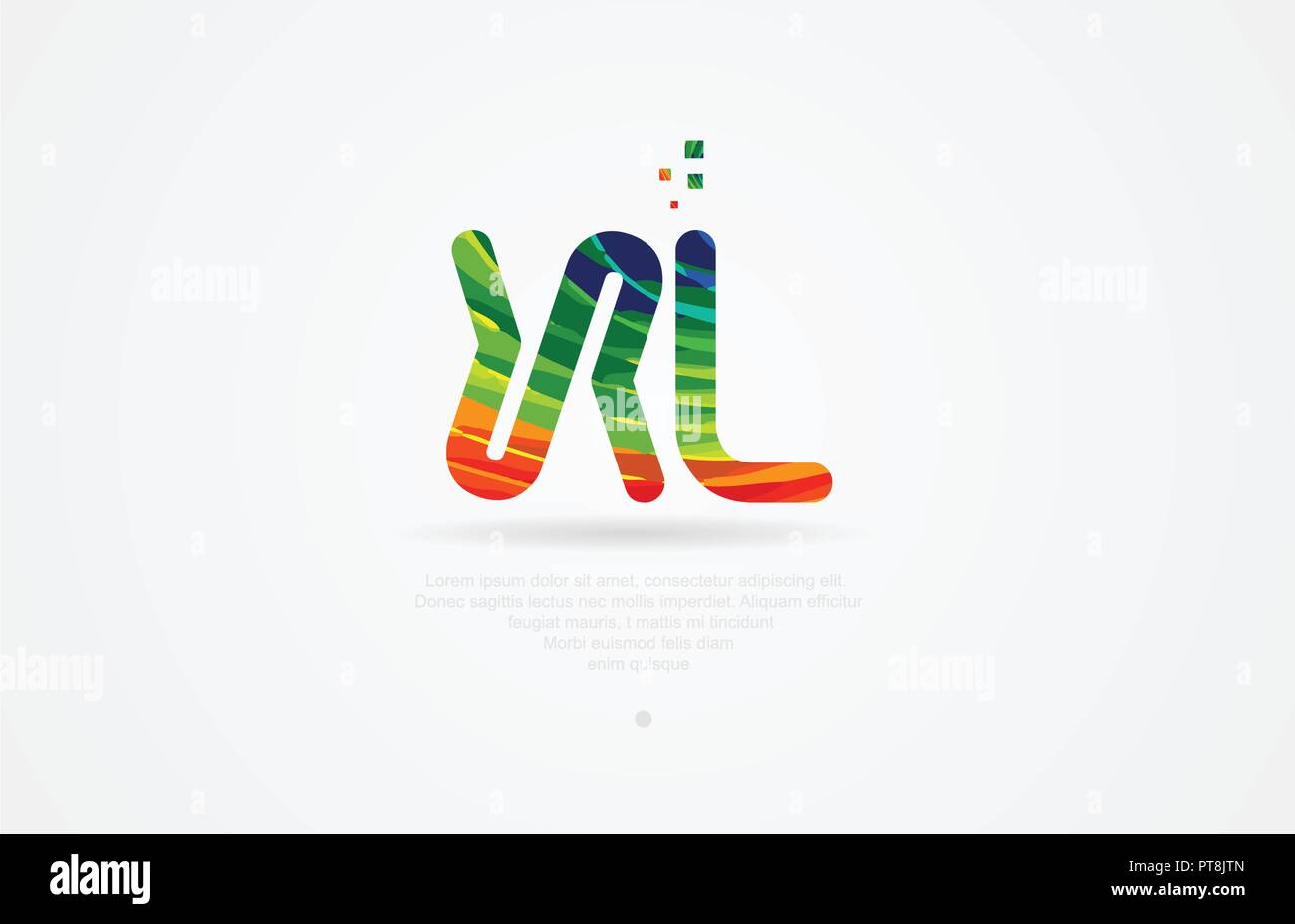 xl x l alphabet letter logo icon combination design with rainbow color ...