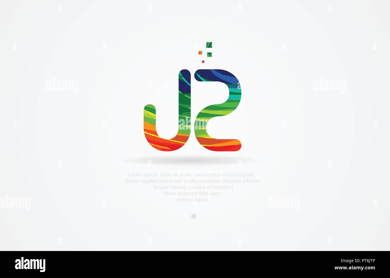 jz j z alphabet letter logo icon combination design with rainbow color ...