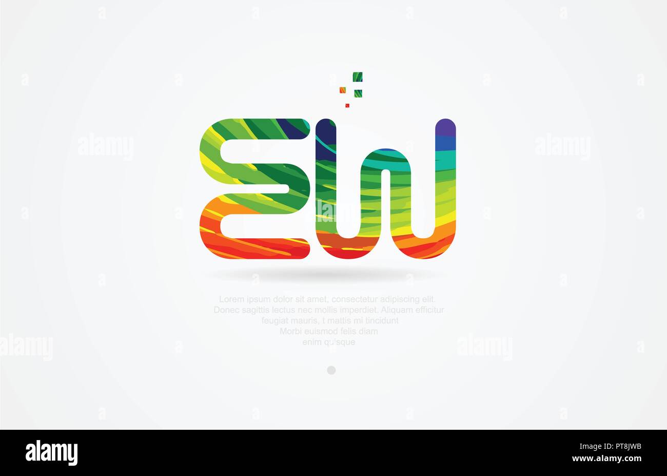 ew e w alphabet letter logo icon combination design with rainbow color ...