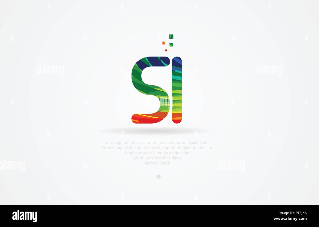 si s i alphabet letter logo icon combination design with rainbow color ...