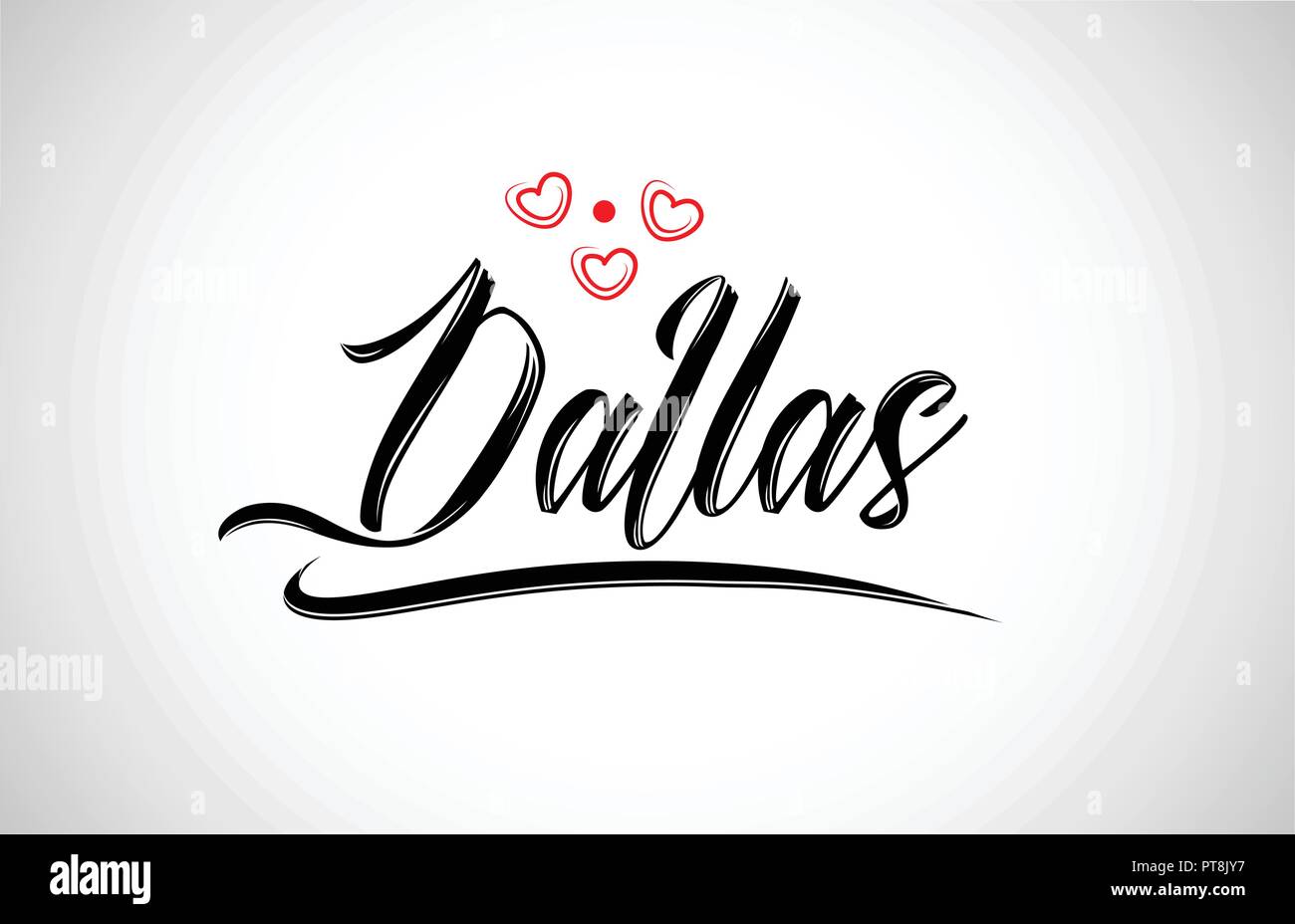 dallas city text design with red heart typographic icon design suitable ...