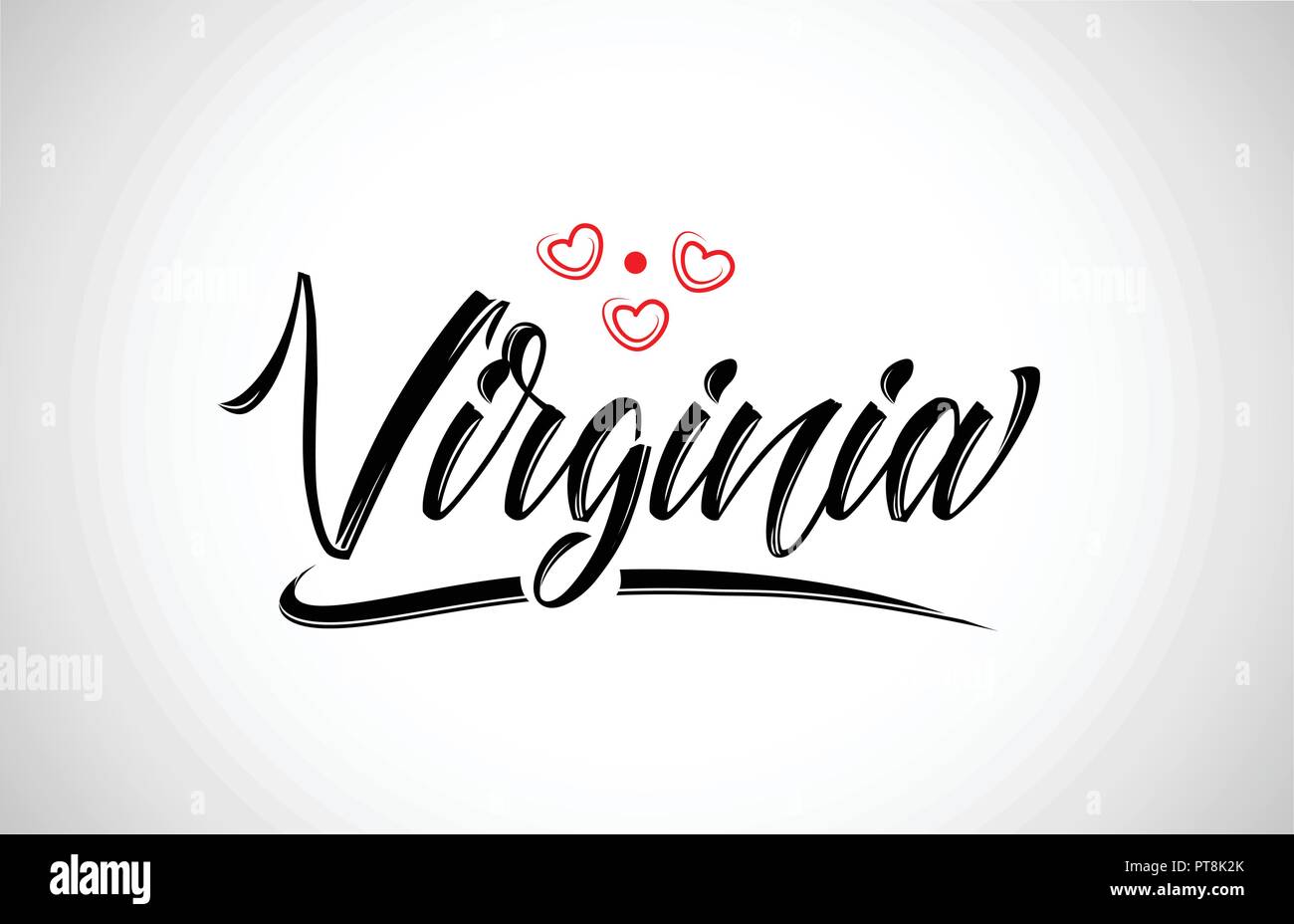 virginia city text design with red heart typographic icon design ...