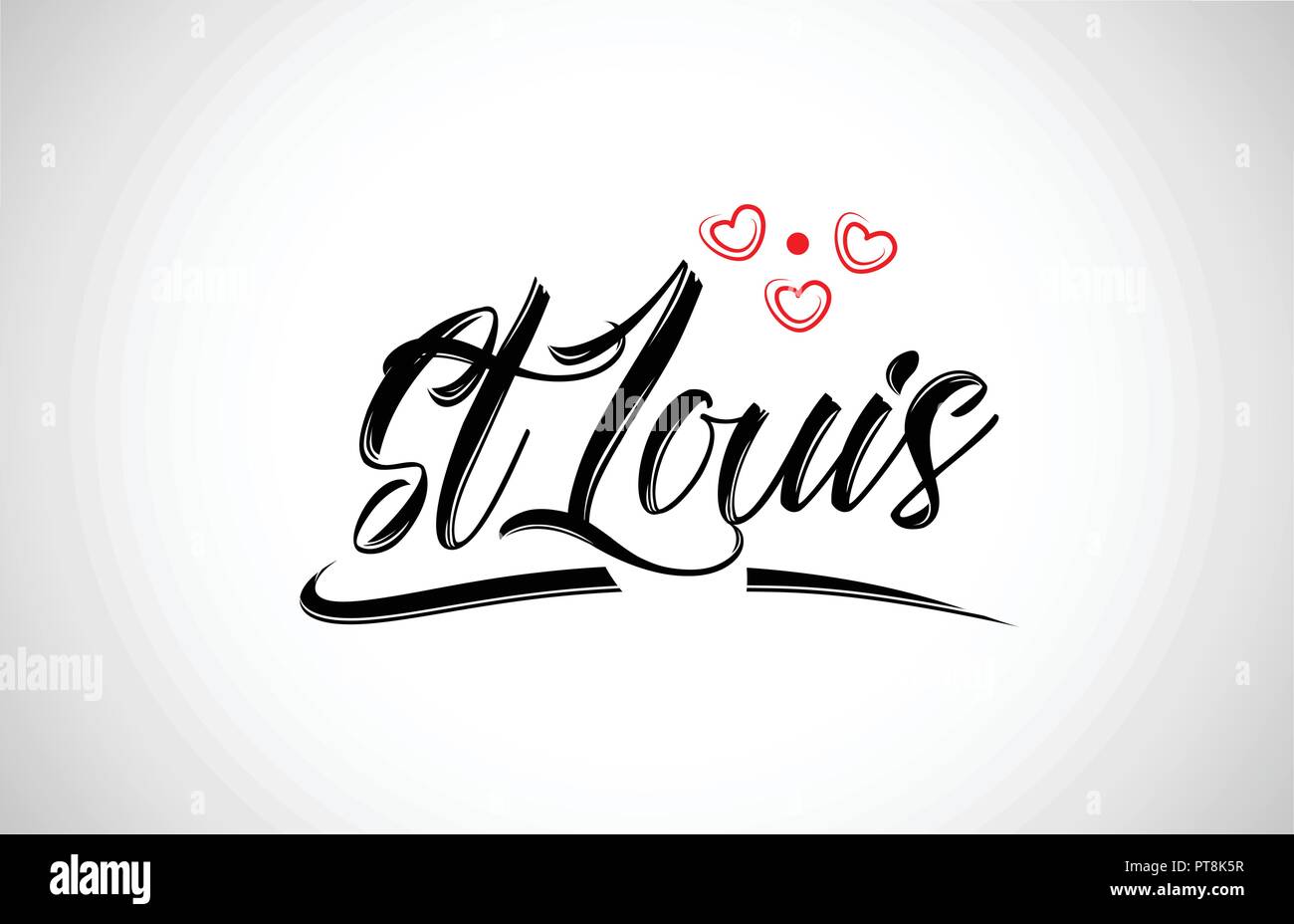 st louis city text design with red heart typographic icon design ...