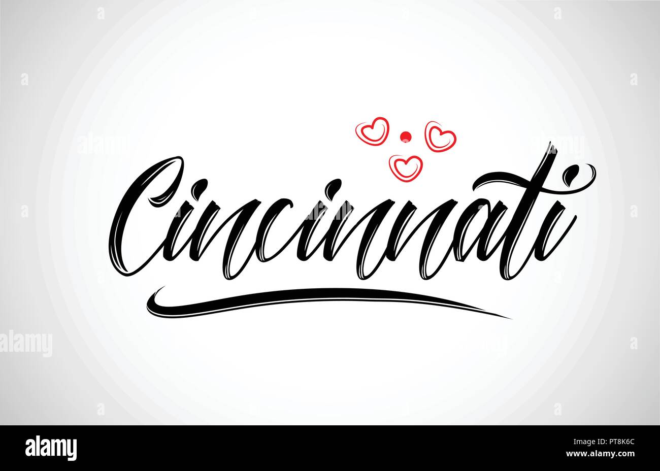 cincinnati city text design with red heart typographic icon design ...