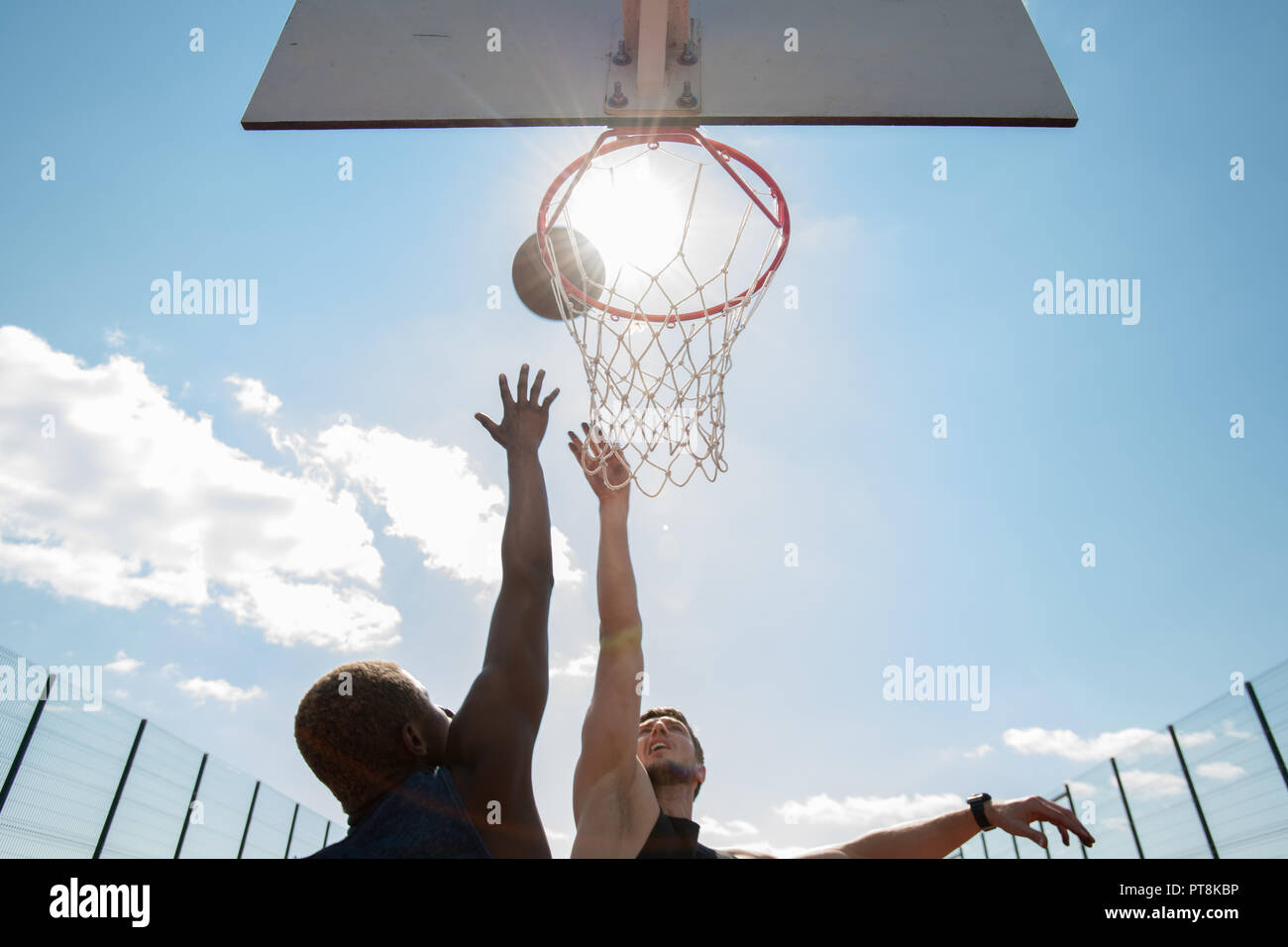 Basketball dunk low view hi-res stock photography and images - Alamy